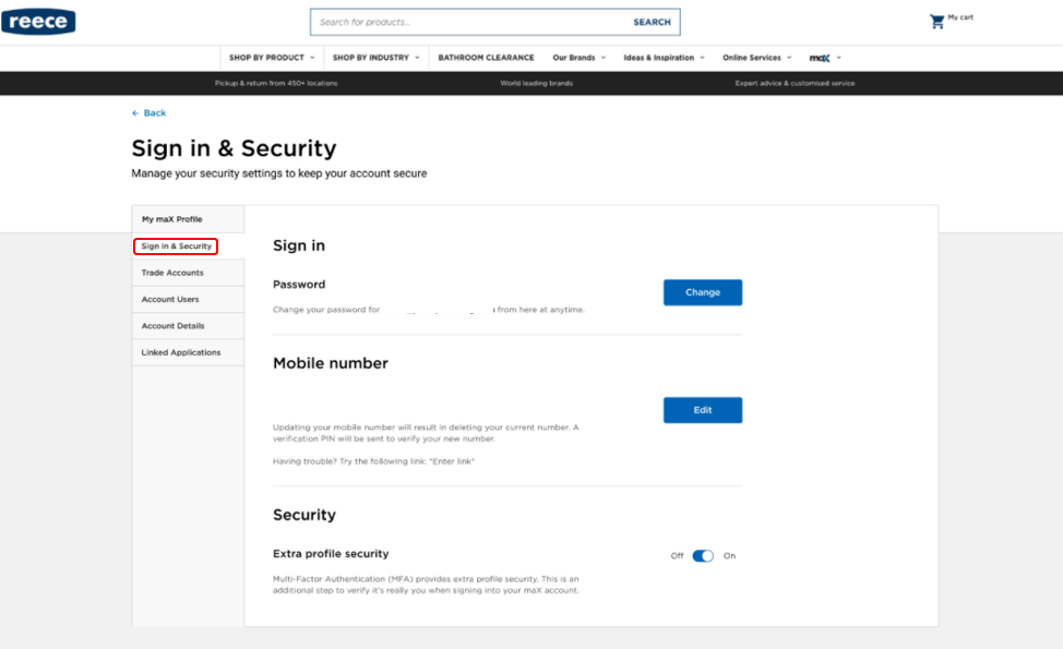 maX Account Management